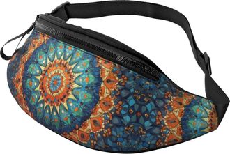 Generic Mode Bauchtasche Mandala-Druck G&uuml;rteltasche Bauchtasche Taillentasche F&uuml;r Spazieren Running Wandern 14X35Cm
