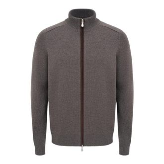 Gran Sasso Strickjacke mit Rei&szlig;verschluss - - Knitwear - Herren - Braun - XL
