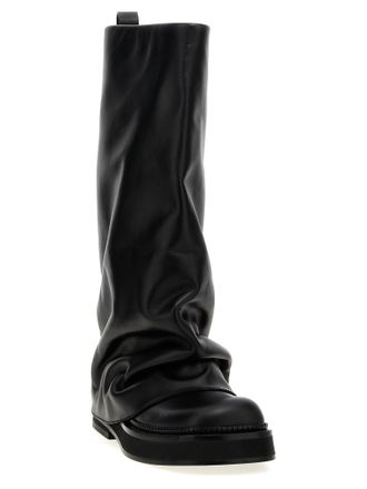 The Attico Womens Black Calfskin Over The Knee Shoe