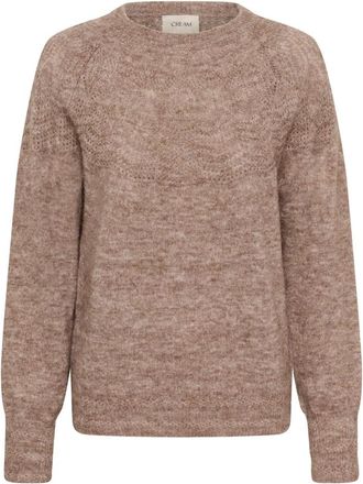 Cream Rundhals-Strickware - - Knitwear - Damen - Braun - M