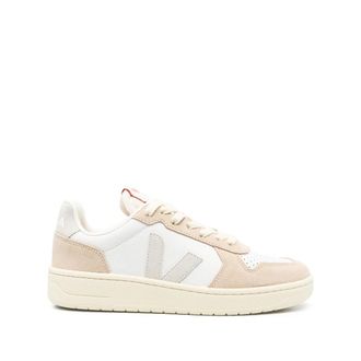 Veja Beige Schn&uuml;r-Sneaker mit perforierter Zehenpartie - - Shoes - Herren - Beige - 36 EU