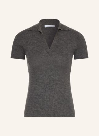 Max Mara Strick-Poloshirt Albero grau
