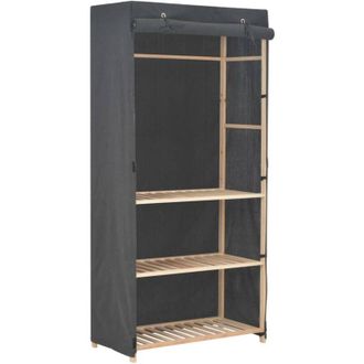 vidaXL Garde-robe &agrave; 3 niveaux Gris 79 x 40 x 170 cm Tissu