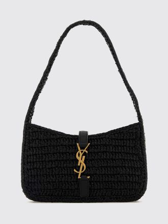 Saint Laurent Le 5 &agrave; 7 Mini-Tasche aus H&auml;kel-Raffia mit YSL-Monogramm