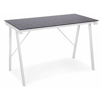 BIZZOTTO Bizzotto - Moderner Schreibtisch Young, ideal f&uuml;r B&uuml;ro und Schlafzimmer aus Glas 113 cm -Smoke