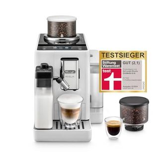 DeLonghi Rivelia - Perfetto Kaffeevollautomat mit LatteCrema-Milchaufsch&auml;umer, 16 One-Touch-Getr&auml;nke, farbiges Touch-Display, austauschbare Bohnenbeh&auml;lter, Wei