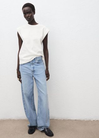 Mango &Auml;rmelloses Baumwoll-T-Shirt wei&szlig; - Damen - XS - MANGO