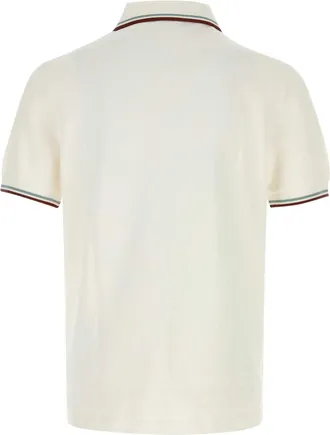 Fred Perry Mens White Piquet Polo Shirt Snowwslvblbran Exterior: Cotton T-shirts And Polos