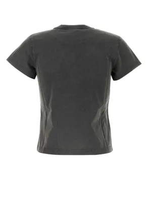 Alexander Wang Womens Dark Grey Cotton T-Shirt Washedcedar Exterior Exterior: T-shirts And Polos