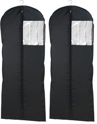 WENKO Kleidersack Deep - Kleiderh&uuml;lle, 60 x 150 cm, schwarz, Blau (Packung mit 2)