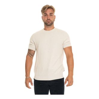 HUGO BOSS Rundhals-Pullover mit kurzen &Auml;rmeln - - Knitwear - Herren - Beige - 3XL