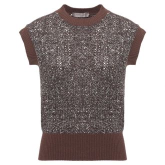 D.exterior Wollweste - - Knitwear - Damen - Braun - S