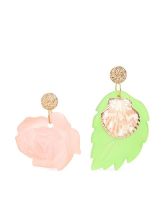 Amir Slama Ohrringe mit Blumenapplikation - Rosa