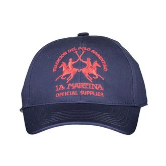 La Martina Homme, Accessoires, Bleu, Taille: ONE Size Casquette Homme en Coton Bleu