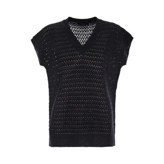 Fabiana Filippi Femme, Pulls, Noir, Taille: 36 FR Pull en Coton avec Sequins