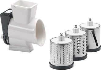 Lurch 200525 Trommelreibe Funktionsteil Soul zum Hobeln u. Reiben von Obst, Gemüse, Nüssen, Käse etc, Zubehör für Lurch Base & Soul System, Grau/Weiß