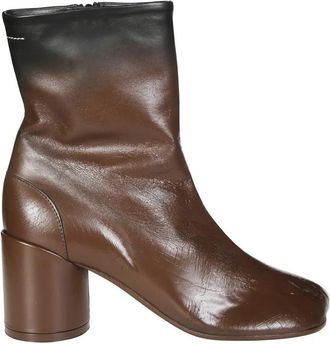Maison Margiela Stiefel - Pointed Toe Ankle Boots With Spray Leather Finish - Gr. 36 (EU) - in Braun - für Damen