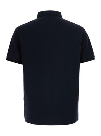 Emporio Armani Mens T-Shirt Jacquard Cotton Blue T-Shirts And Polos