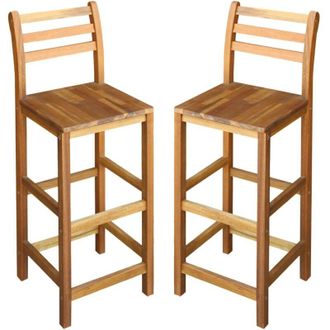vidaXL Vidaxl - Tabourets de bar lot de 2 bois dacacia massif