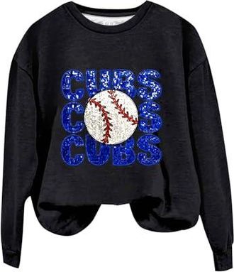 Generic Sweat-shirt pour femme - Imprim&eacute; graphique britannique - Haut surdimensionn&eacute; - Col rond - Manches longues - Automne - Hiver - D&eacute;contract&eacute; - Confortabl