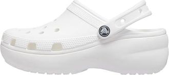 Crocs Femme Classic Platform Clog W Sabots, White, 37/38 EU