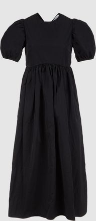 Cecilie Bahnsen Robe With Puff Sleeve And Drawstring Waist Black