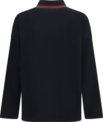 Vivienne Westwood Striped Ribbed Collar Polo - Black