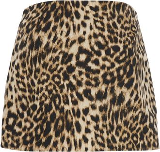 Michael Michael Kors Animal-Print A-Line Mini Skirt - Beige