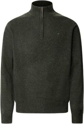 Hackett Pull droit col montant zipp&eacute; en laine