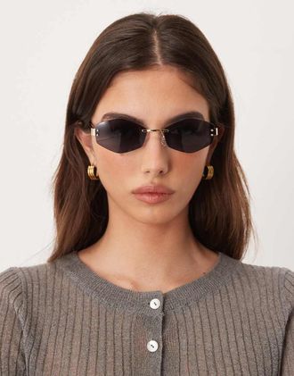 Marc Jacobs Marc Jacobs - Eckige Sonnenbrille in Gold und Schwarz