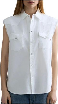 Replay Femme, Blouses et Chemises, Blanc, Taille: 38 FR Camisa W2437.000.84004et