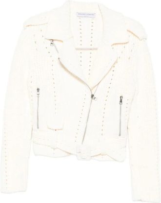 Ermanno Scervino Femme, Vestes, Blanc, Taille: 36 FR Leather Jacket