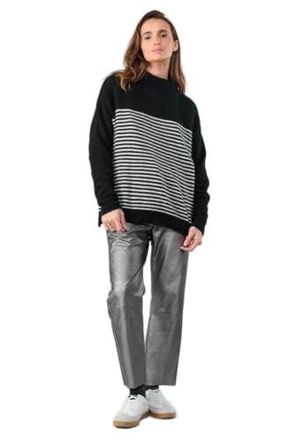 Le Temps Des Cerises Pull Land &agrave; Rayures en Laine m&eacute;lang&eacute;e