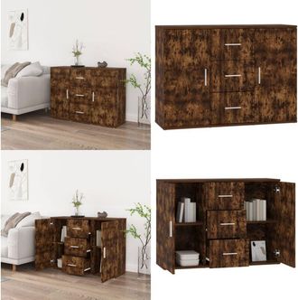 vidaXL Buffet Chêne fumé 91x29,5x65 cm Bois dingénierie - Buffet - Meuble tv - Armoire - Rangement - Bois Dingénierie - Home & Living