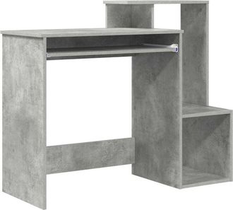 vidaXL Vidaxl - Tisch mit Regal Betongrau 106 x 40 x 88,5 cm Holzwerkstoff