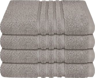 Schiesser Handtuchset Milano - 4-teilig - 50 x 100 cm - Hellgrau