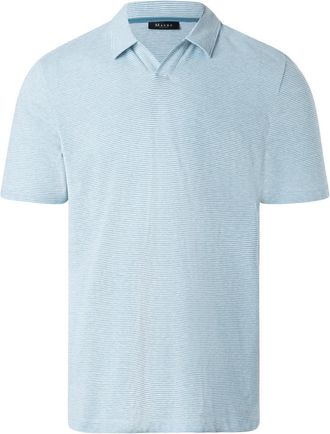 Maerz Leichtes Piqu&eacute;-Poloshirt mit feinem Ringelstreifen und Leinenanteil in