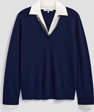 Gerard Darel Pull chemise en trompe loeil - RALE - Marine
