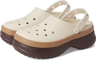 Crocs Sabots classiques superpos&eacute;s unisexes &agrave; plateforme pour adulte, moka, 6 Women/4 Men