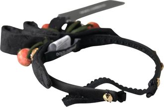 Dolce & Gabbana Femme, Accessoires, Noir, Taille: ONE Size Fig Fruit Crystal Tiara Diadem Headband