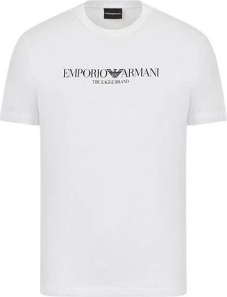 Emporio Armani Homme, Tops, Blanc, Taille: 2XL T-Shirt logo