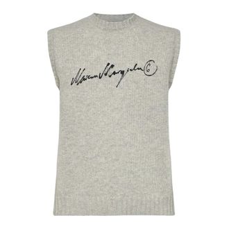 Maison Margiela &Auml;rmelloses Strickoberteil - - Knitwear - Herren - Grau - L
