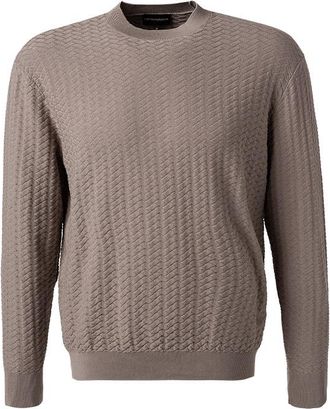 Emporio Armani Herren Pullover braun unifarben