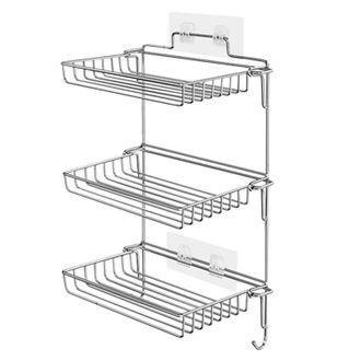 Generico Wandregal f&uuml;r Badezimmer, Wandmontage, f&uuml;r Dusche, K&uuml;chenorganizer, selbstklebend, zur Aufbewahrung von Toiletten, Organisation des Hauses, Aufbewahru