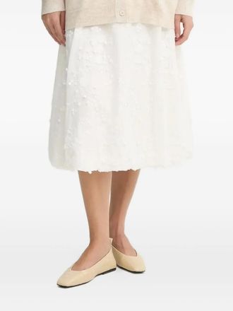 Munthe Midirock mit Blumenstickerei - Weiß