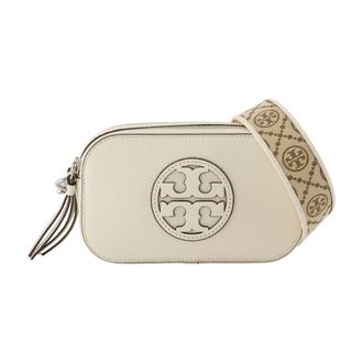 Tory Burch Womens Miller Mini Crossbody Bag Beige Cowhide