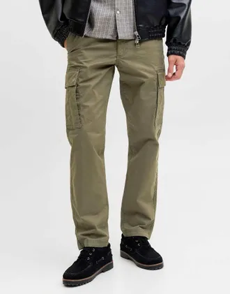 Jack & Jones Pantalon &agrave; poches cargo - Olive nuit-Vert