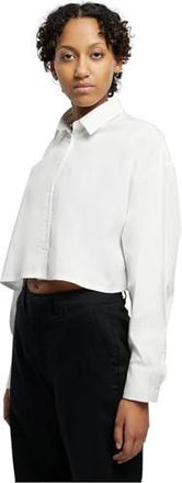 Urban Classics Ladies Cropped Oversized Blouse, White, XS Femme
