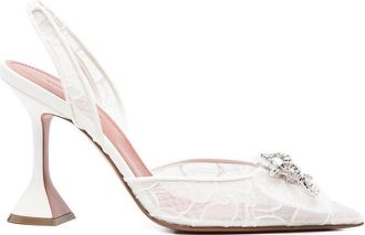 Amina Muaddi Rosie Lace-embellished Slingback Pumps