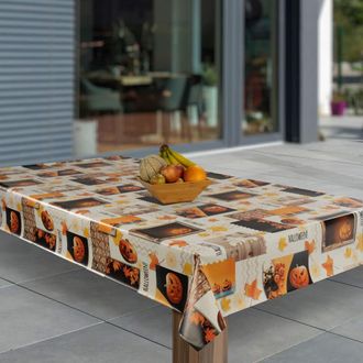 Laro Wachstuch-Tischdecke Abwaschbar Garten-Tischdecke Wachstischdecke PVC Plastik-Tischdecken Eckig Meterware Wasserabweisend Abwischbar, Muster:Halloween